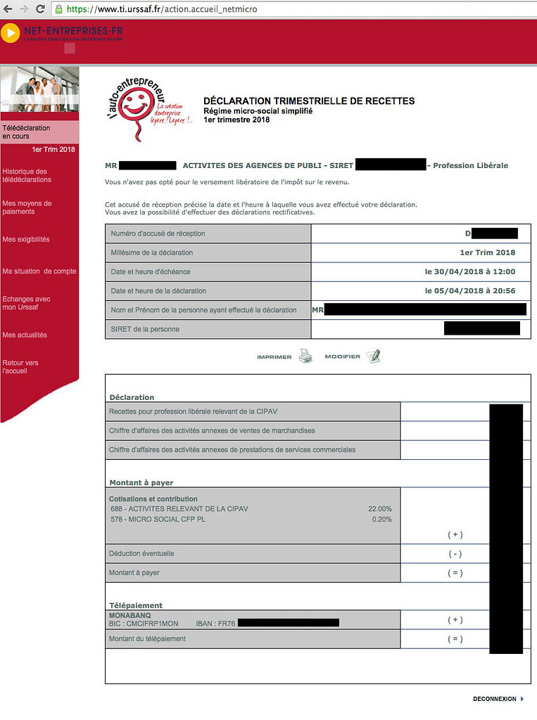 Déclaration trimestrielle de recettes - Cotisations - ae.fr, forum des ...